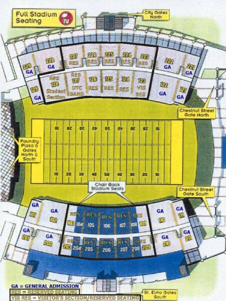 Finley Stadium Chattanooga Seating Chart Locations Hub UT
